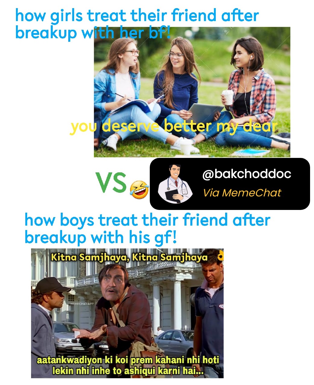 Girls Vs Boys Break Up Meme